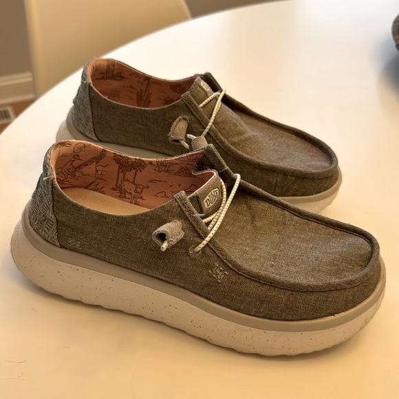 Hey Dude | Shoes | Hey Dude Grey Platform Slip On Sneakers | Poshmark